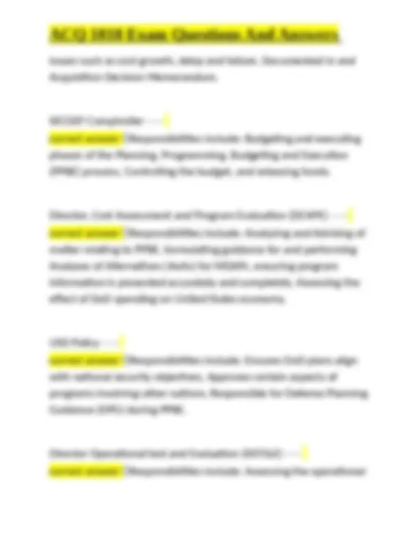 ACQ 1010 Exam: Defense Acquisition Guide | Exams Security Analysis ...