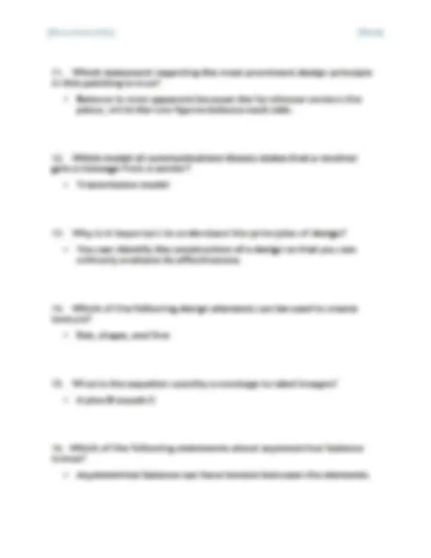 Visual Communications (ELC 000) Milestones Exam Quiz with Correct ...