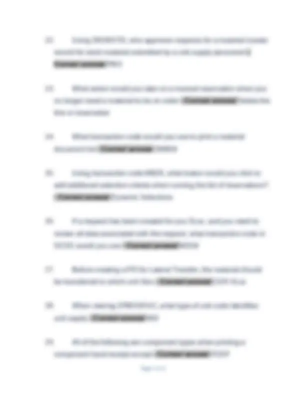 GCSS-Army Unit Supply Practical Exercise: Questions and Answers | Exams Nursing | Docsity