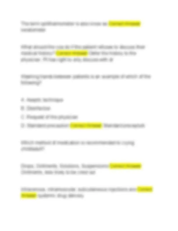 COA (CERTIFIED OPHTHALMIC ASSISTANT) ACTUAL EXAM QUIZLETS WITH CORRECT ...