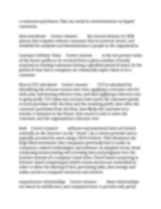 Customer Relationship Management (CRM): Key Concepts and Applications | Exams Marketing | Docsity