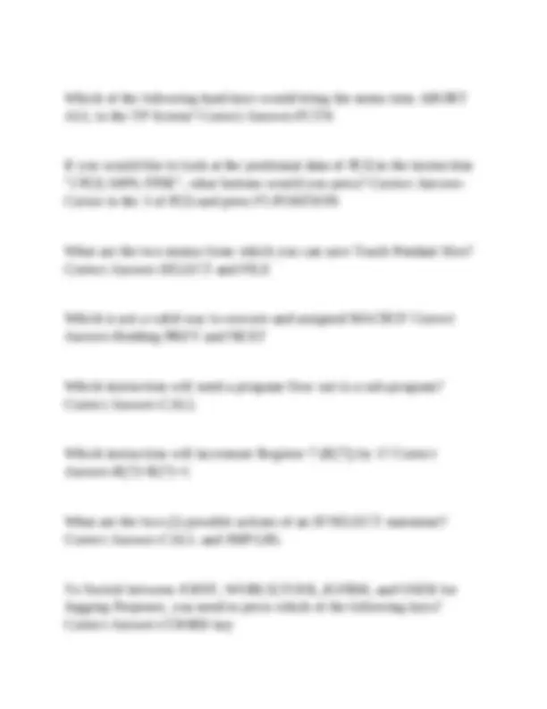 FANUC Robot Programming Certification Exam Questions and Answers | Exams Robotics | Docsity