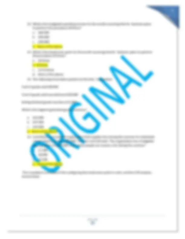 Cost Accounting Exam Questions and Answers | Exams Nursing | Docsity