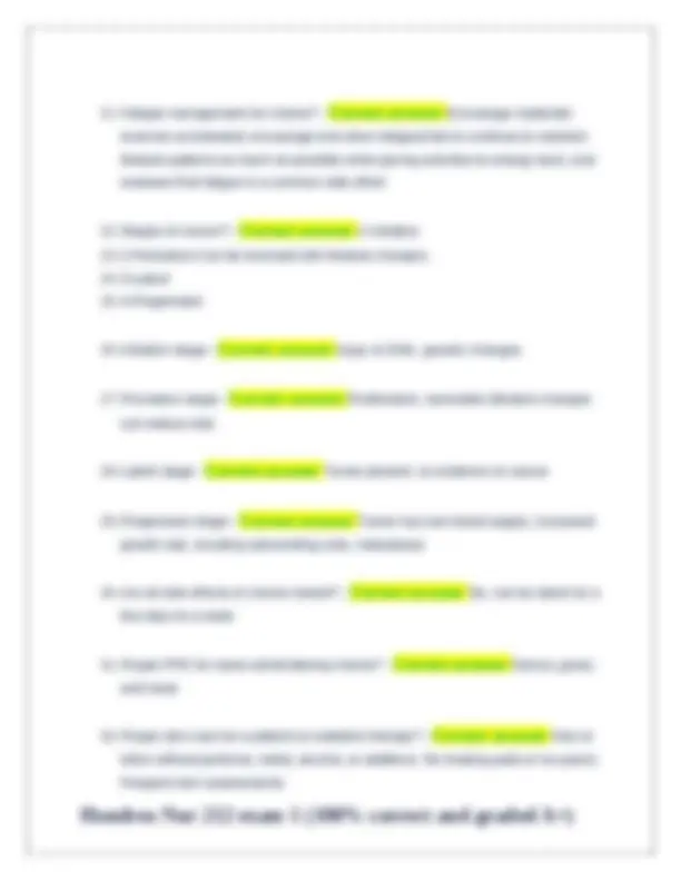 Hondros Nursing 212 Exam 1: Comprehensive Q&A Review | Exams Nursing | Docsity