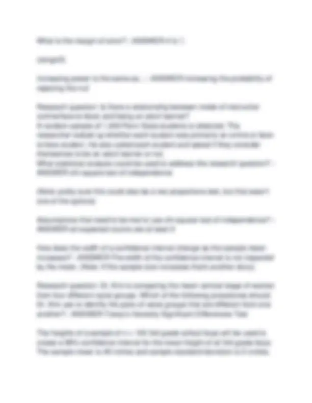 Statistics Midterm Exam Questions and Answers: A Comprehensive Review ...