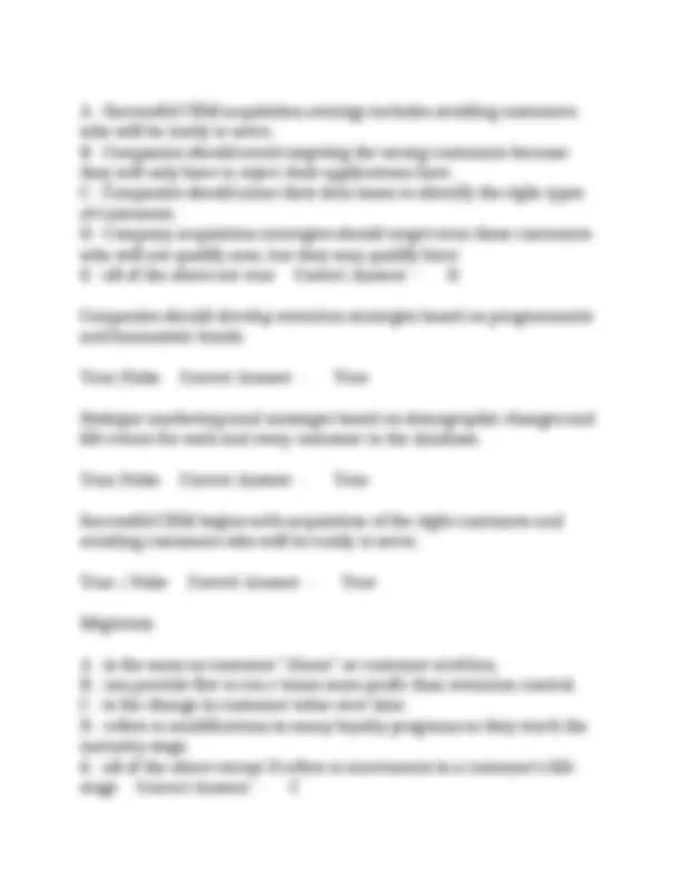 MISY 5380 Midterm Exam: Customer Relationship Management (CRM ...