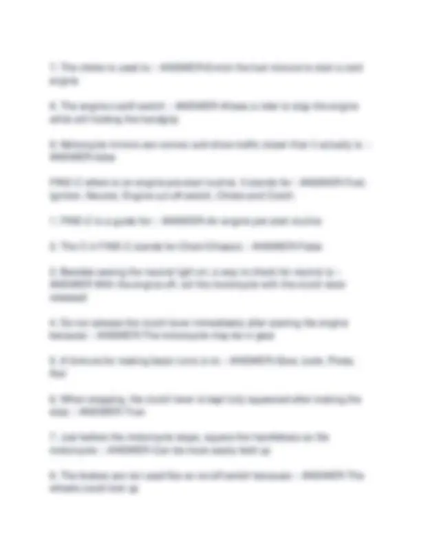 MSF (Motorcycle Safety Foundation) Rider's Course Exam 2024 Update ...