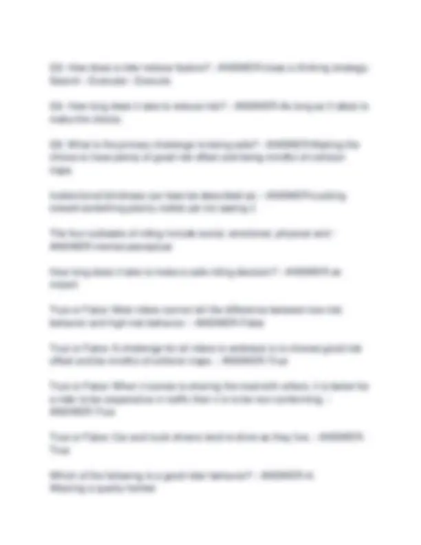 MSF (Motorcycle Safety Foundation) Rider's Course Exam 2024 Update ...