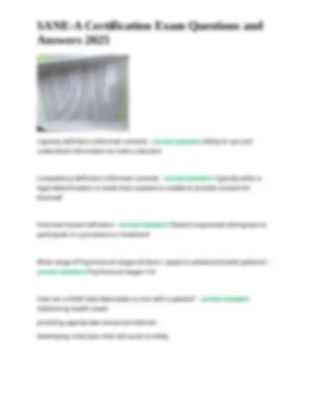 SANE-A Certification Exam Questions and Answers: A Comprehensive Guide ...