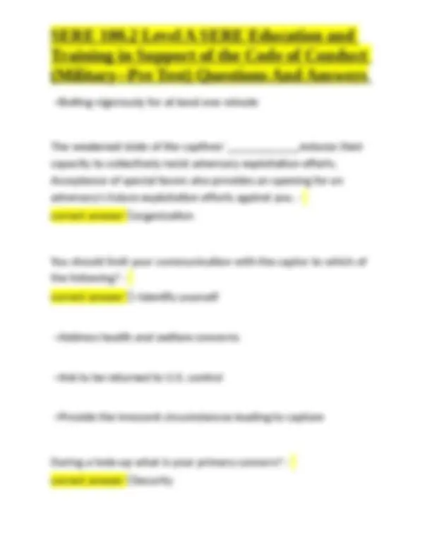 SERE 100.2 Level A SERE Education and Training in Support of the Code ...