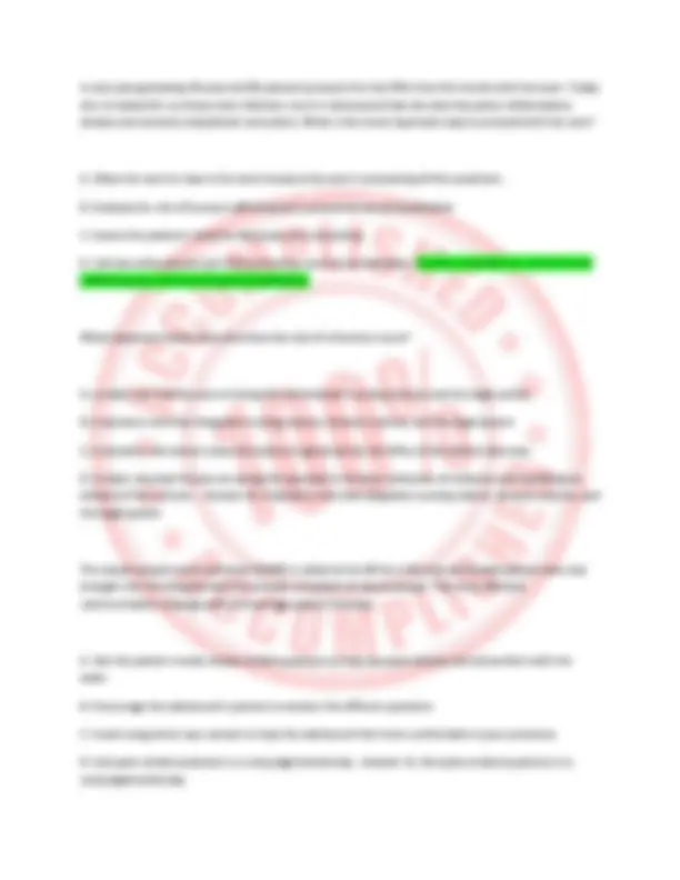 SANE CERTIFICATION PRACTICE QUESTIONS Which of the following best ...