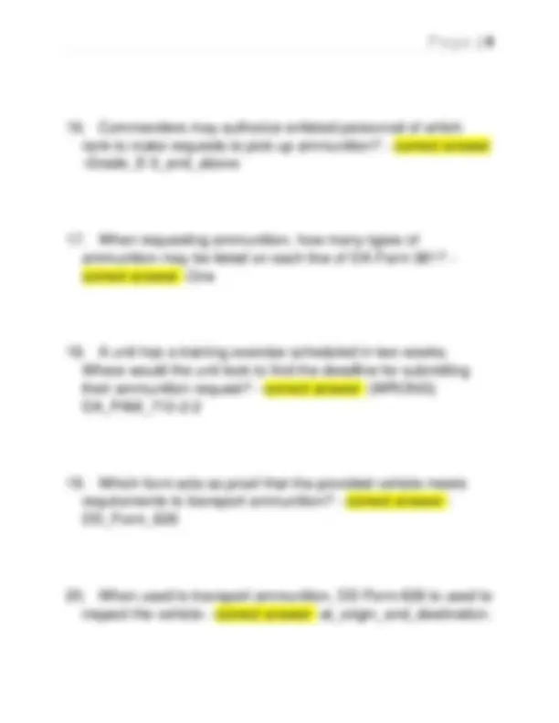 CLASS V ISSUE AND TURN-IN PROCEDURES FOR USING UNITS AMMO 64 PRACTICE EXAM 2025. | Exams ...