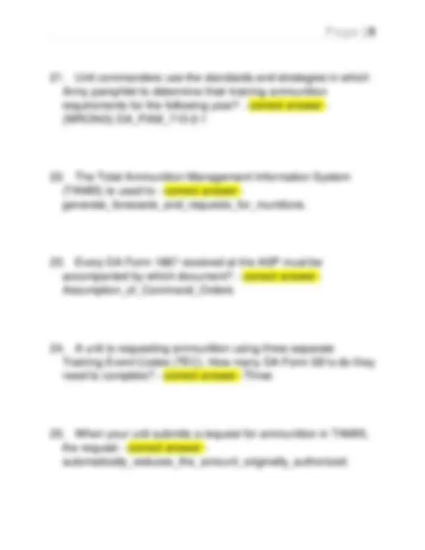 CLASS V ISSUE AND TURN-IN PROCEDURES FOR USING UNITS AMMO 64 PRACTICE EXAM 2025. | Exams ...