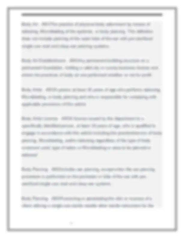 Georgia Board of Health Rules and Regulations for Body Art (Section 1 ...
