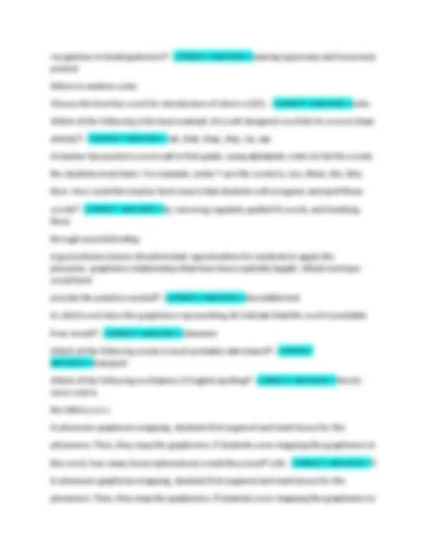 LETRS UNITS 1 - 8 PRE & POST TEST QUESTIONS 2024-2025 WITH CORRECT ...