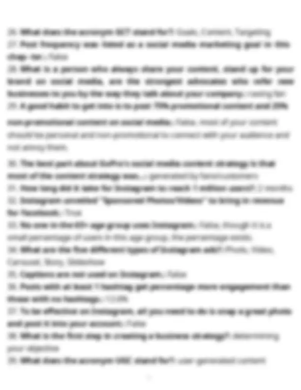 Social Media Marketing Certification (Stukent) revision test question ...