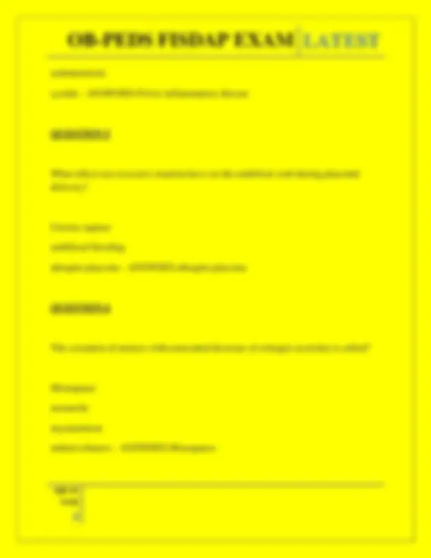 OB-PEDS FISDAP EXAM QUESTIONS AND ANSWERS 2025 | Exams Nursing | Docsity