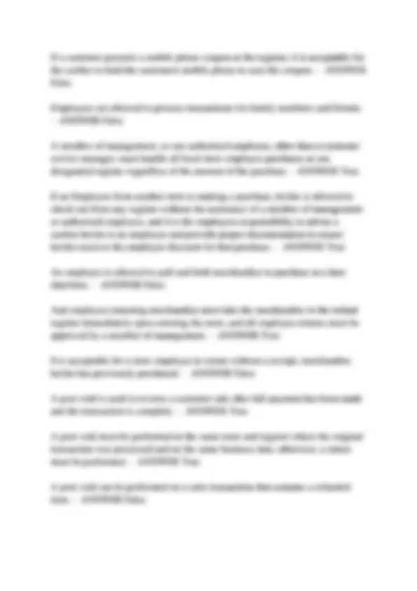 CASHIER EXAM QUESTIONS WITH 100% CORRECT ANSWERS | Exams Business ...