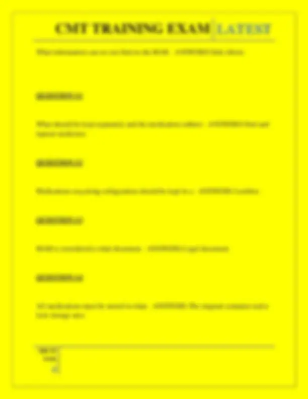 CMT Training Exam: Medication Administration and Safety | Exams Nursing | Docsity