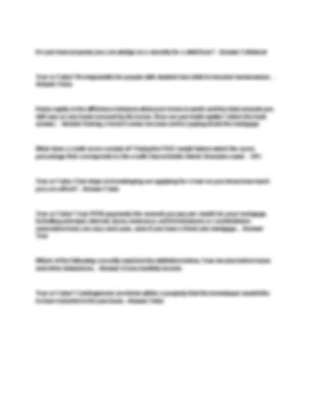 Freddie Mac - Credit Smart Exam Questions And Answers 2024-2025 | Exams ...