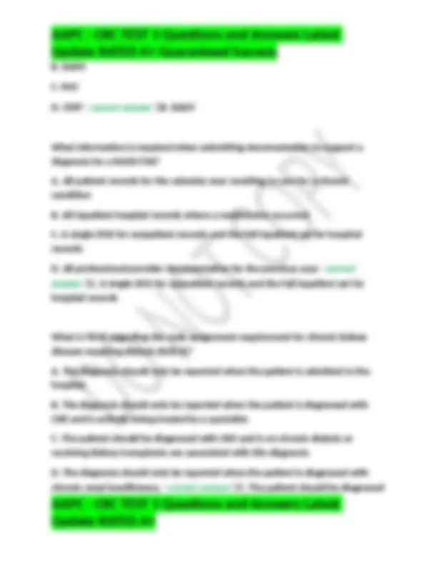 AAPC - CRC TEST 1 Questions and Answers Latest Update RATED A+ ...