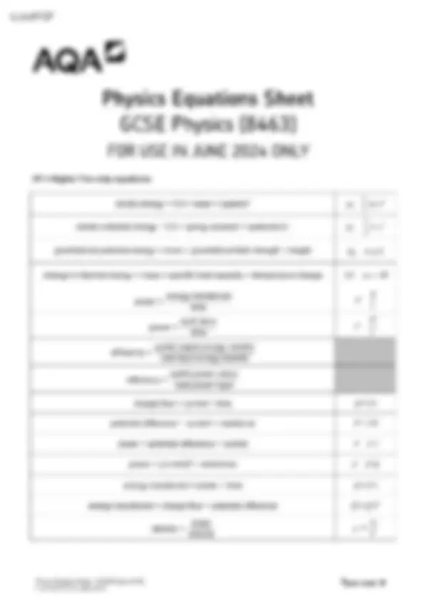 Actual 2024 AQA GCSE PHYSICS 8463/2H Paper 2 Higher Tier Question Paper ...