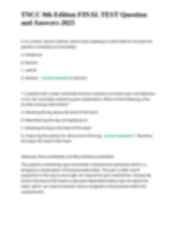 TNCC 9th Edition Final Test Questions and Answers: Trauma Nursing Exam ...