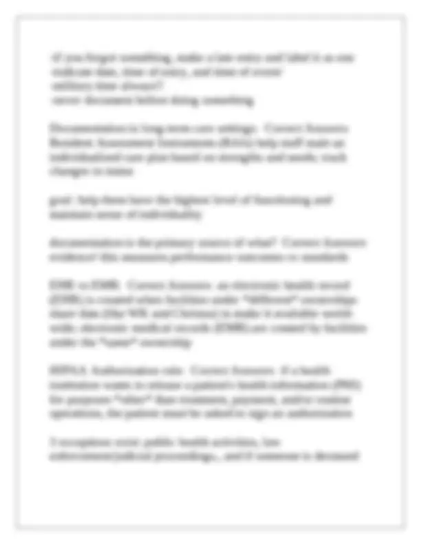 NURB 3040 Exam 2: Documentation Questions With Complete Solutions ...