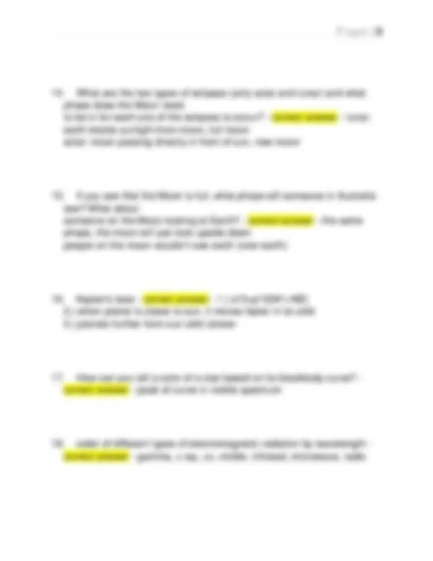 ASTRO 1 FINAL EXAM PSU 2025 QUESTIONS AND ANSWERS. | Exams Astronomy ...