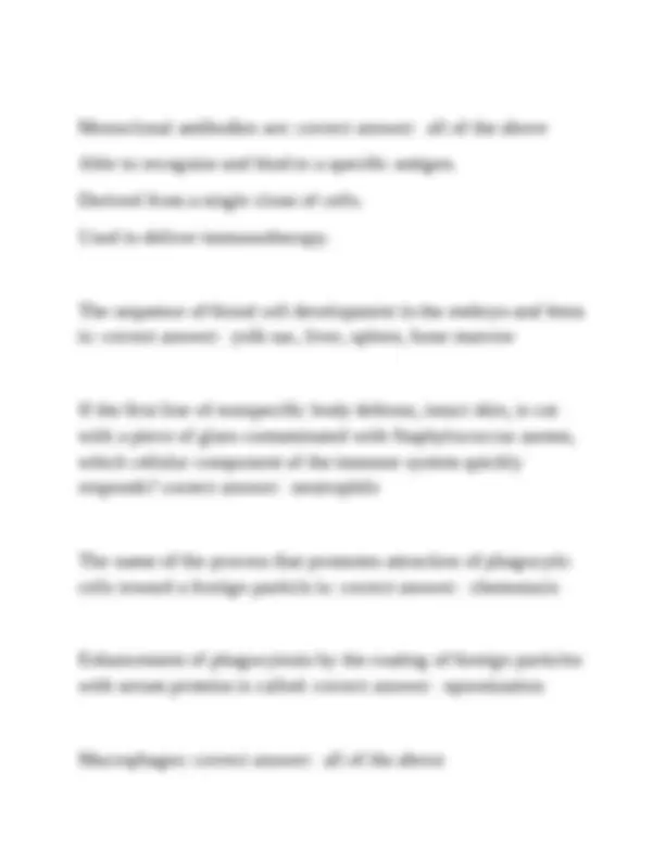 Immunology and Serology Final Exam questions with complete solutions | Exams Nursing | Docsity