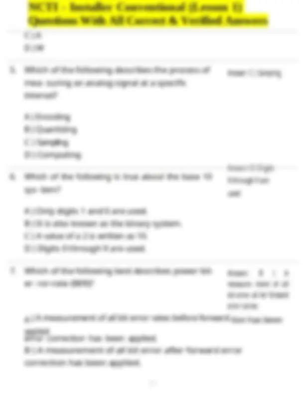 NCTI - Installer Conventional (Lesson 1) Questions With All Correct ...