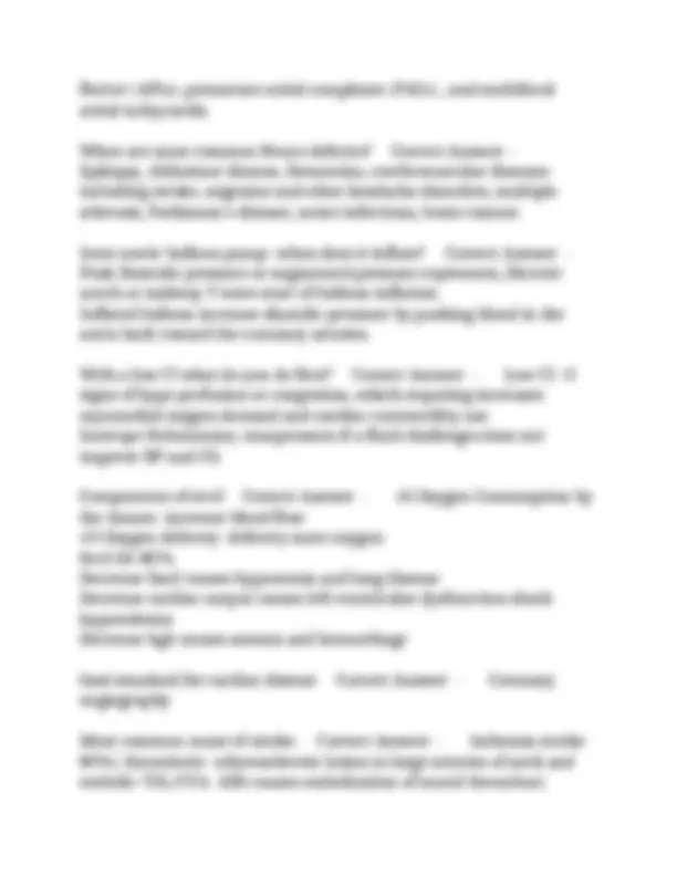 CVICU Review - Questions With Detailed Solutions | Exams Nursing | Docsity