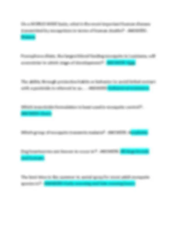 MOSQUITO CONTROL APPLICATOR CERTIFICATION EXAM WITH CORRECT 80+ (ACTUAL ...