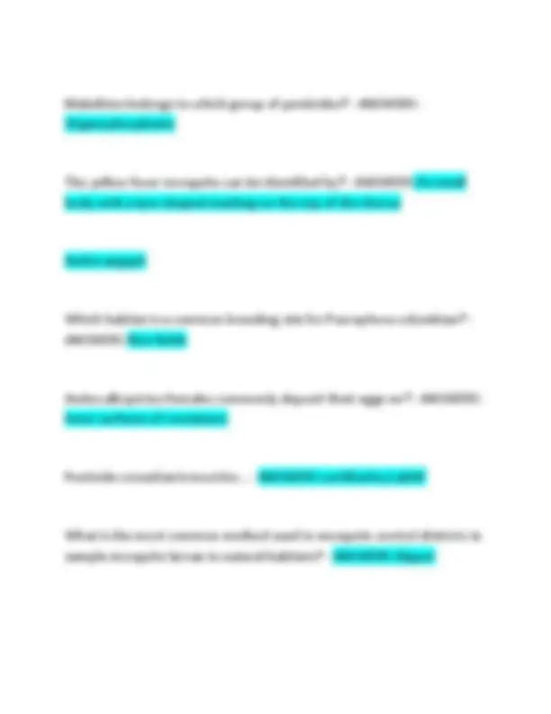 MOSQUITO CONTROL APPLICATOR CERTIFICATION EXAM WITH CORRECT 80+ (ACTUAL ...