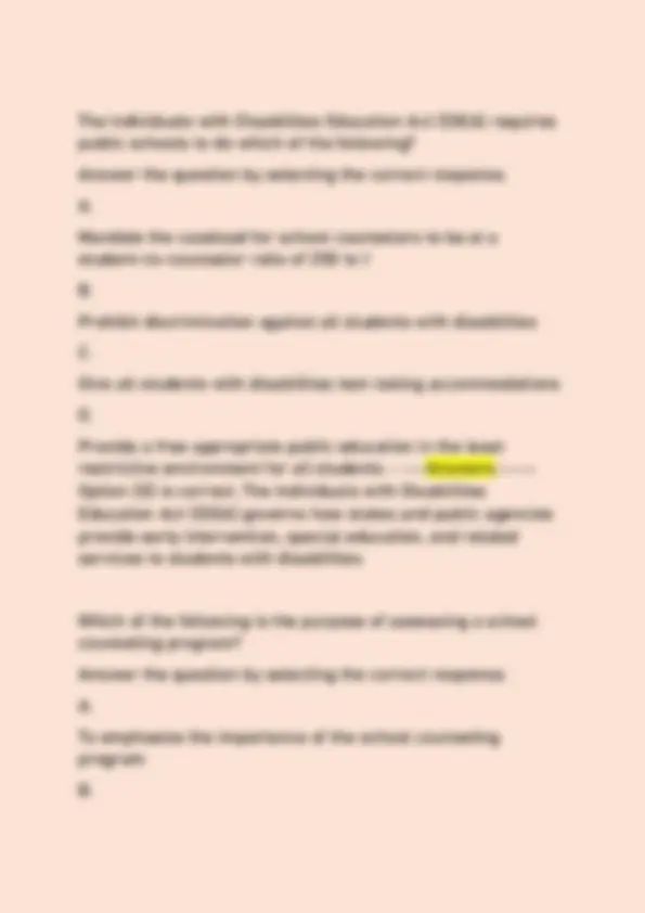 Praxis 5422 Practice Exam: Questions and Answers for School Counselors ...