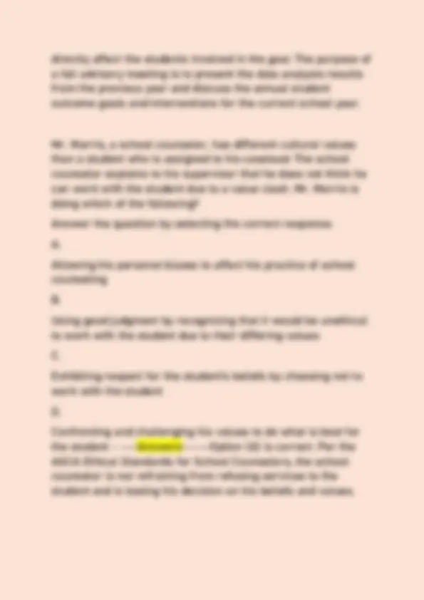 Praxis 5422 Practice Exam: Questions and Answers for School Counselors ...