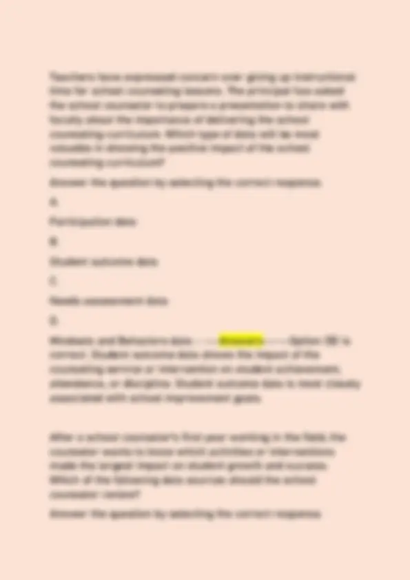 Praxis 5422 Practice Exam: Questions and Answers for School Counselors ...