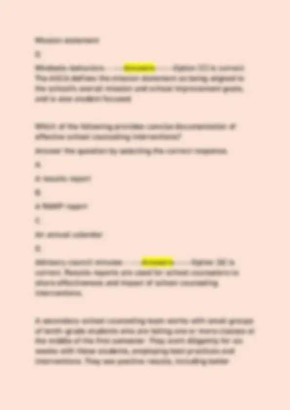 Praxis 5422 Practice Exam: Questions and Answers for School Counselors ...