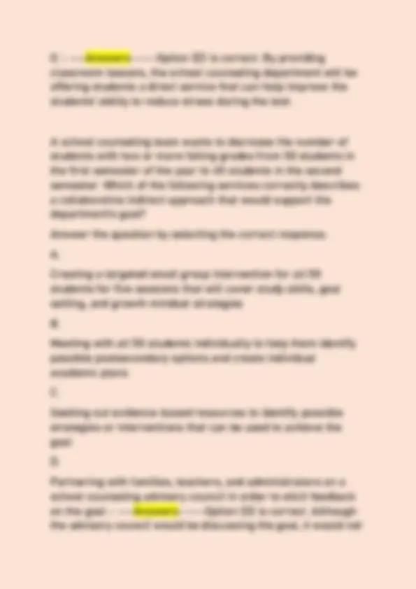 Praxis 5422 Practice Exam: Questions and Answers for School Counselors ...