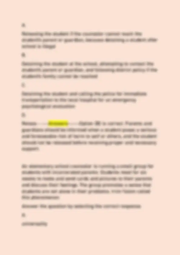 Praxis 5422 Practice Exam: Questions and Answers for School Counselors ...