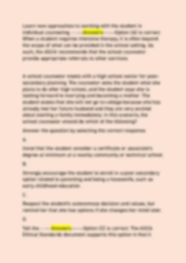 Praxis 5422 Practice Exam: Questions and Answers for School Counselors ...