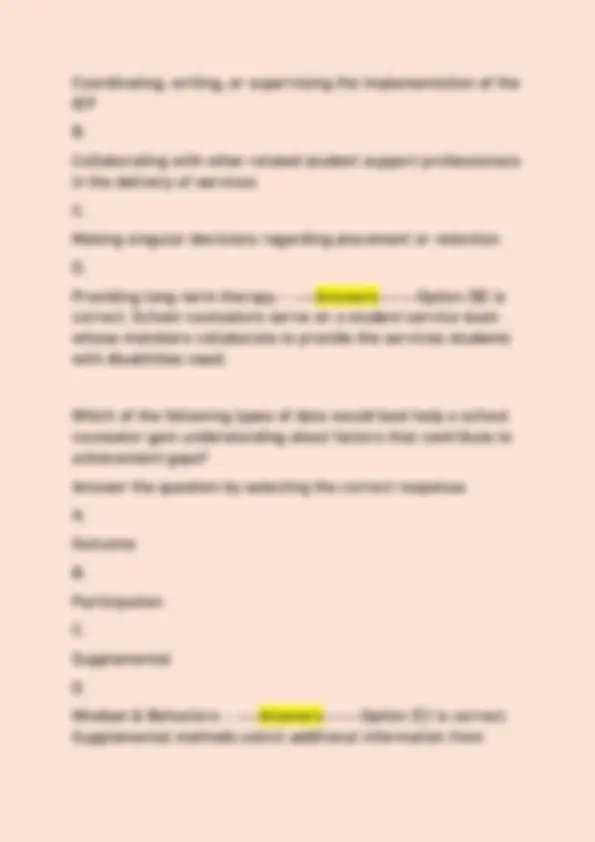 Praxis 5422 Practice Exam: Questions and Answers for School Counselors ...