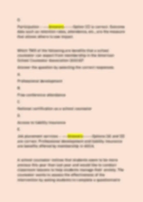 Praxis 5422 Practice Exam: Questions and Answers for School Counselors ...