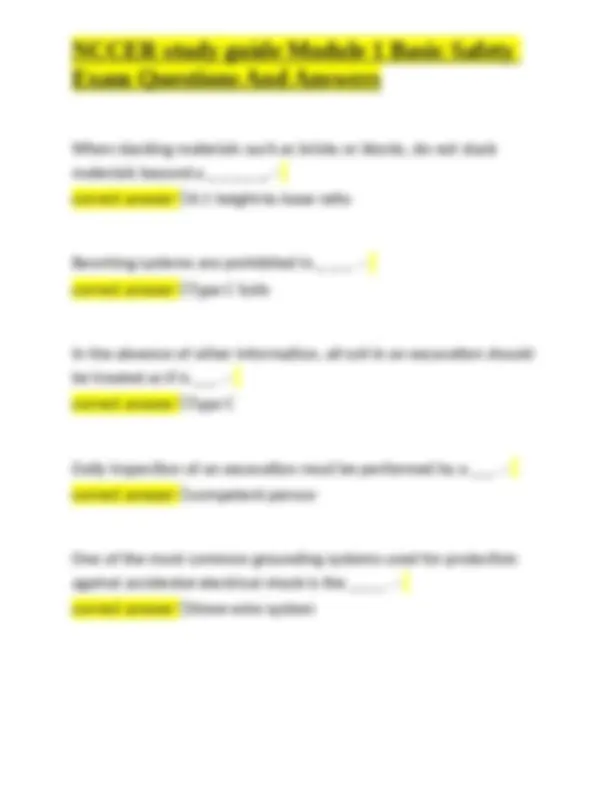 NCCER study guide Module 1 Basic Safety Exam Questions And Answers ...