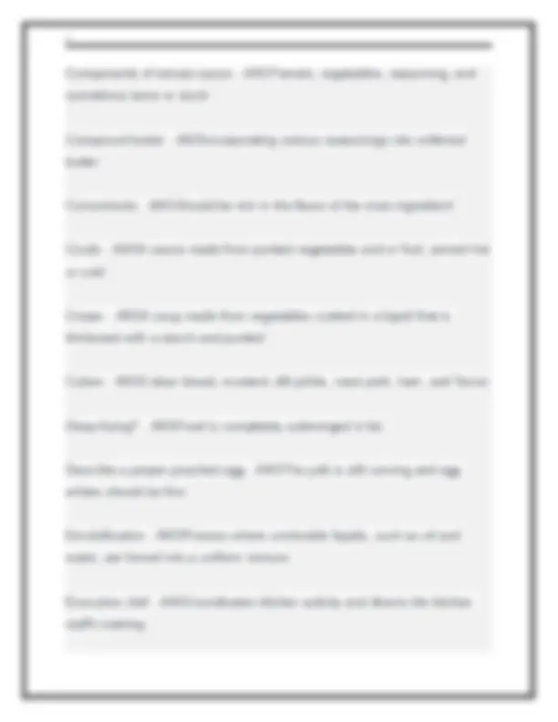 Culinary Arts 1- Final Exam Review 2025-2026. Questions & Correct ...