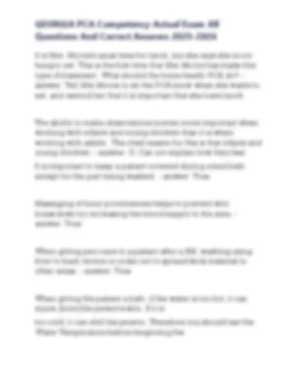 Georgia PCA Competency Exam: Questions and Answers for Personal Care ...