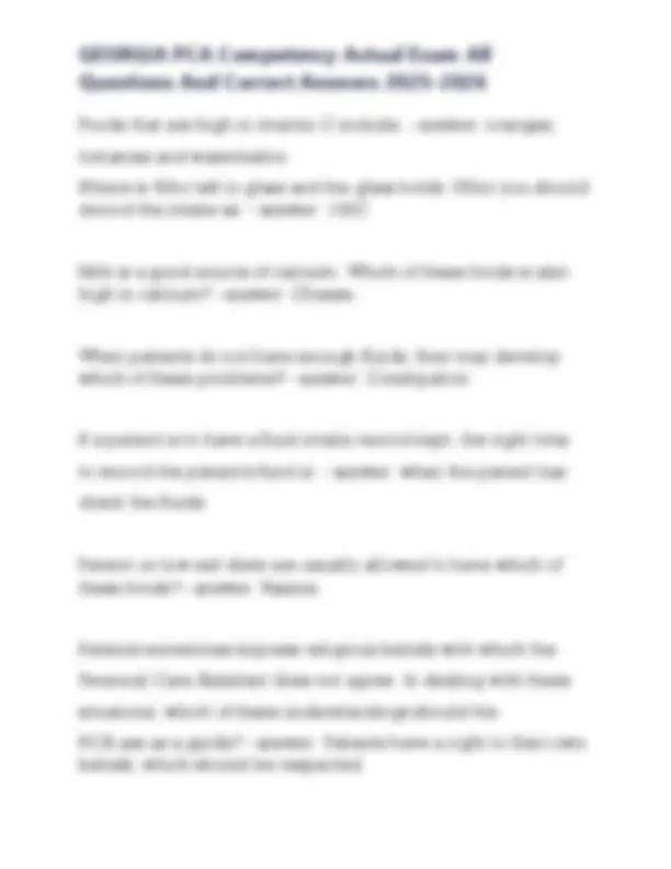 Georgia PCA Competency Exam: Questions and Answers for Personal Care ...