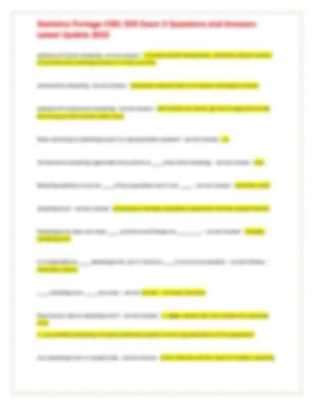 Statistics Portage CNSL 503 Exam 3 Questions and Answers Latest Update ...