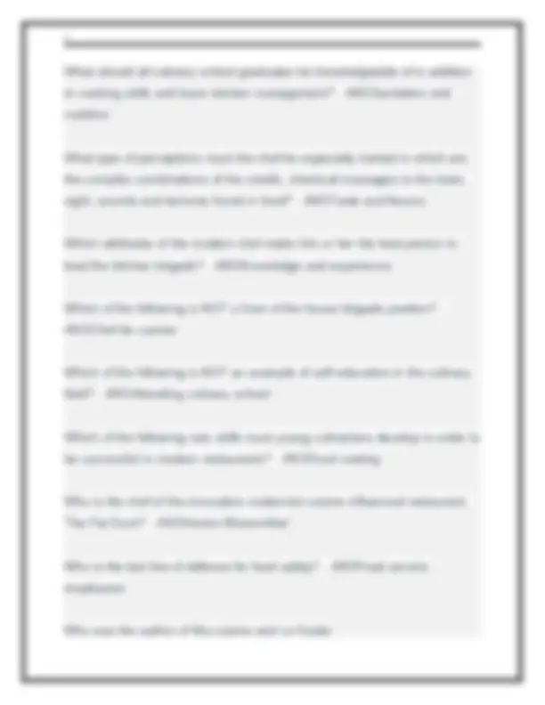 Culinary Arts Quiz: Questions and Answers on Food, Chefs, and Culinary ...