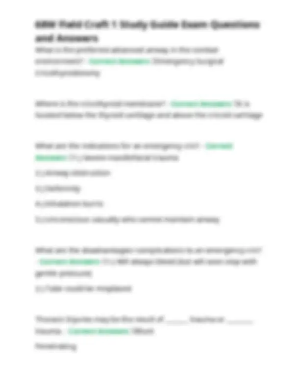 68W Field Craft 1 Study Guide: Exam Questions and Answers | Exams ...